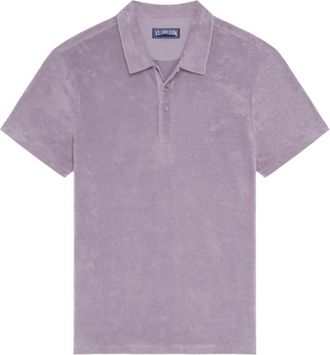 Vilebrequin Homme, Tops, Violet, Taille: 3XL Polo en coton &eacute;ponge organique uni