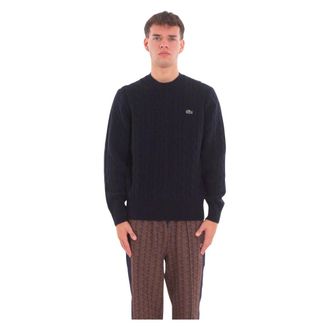 Lacoste Homme, Pulls, Bleu, Taille: XL Wool Cable Knit Sweater