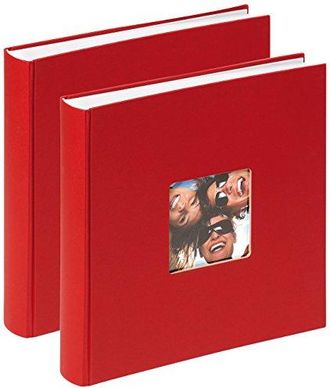 Walther Design Fotoalbum rot 30 x 30 cm mit Cover-Ausstanzung, Doppelpack, Fun FA-208-RD