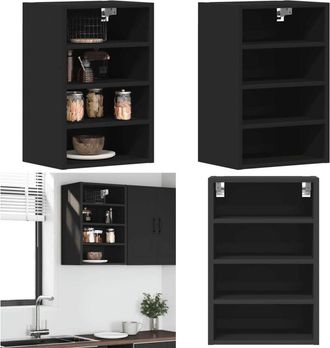 vidaXL Hängeschrank Schwarz 40x29,5x60 cm Holzwerkstoff - Vidaxl