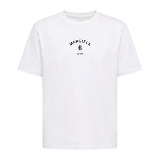 Maison Margiela Femme, Tops, Blanc, Taille: 44 FR T-shirt &agrave; logo imprim&eacute;