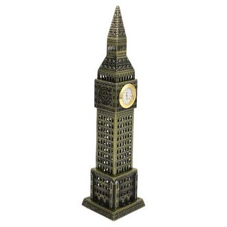 BESPORTBLE IMUSINICE Statuette Big Ben en M&eacute;tal Vintage, D&eacute;coration Int&eacute;rieure R&eacute;tro, Mod&egrave;le Miniature Tour de lhorloge, Ornement de Maison et Bureau, Souvenir L