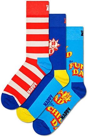 Happy Socks Herren 3er-Pack Vater des Jahres Socken, blau, M/L