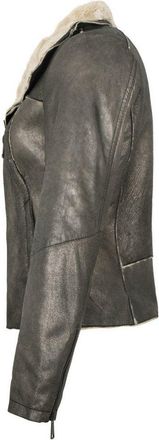 Freaky Nation Lederjacke Shine Star-FN Freaky Nation Damen Lederjacke Lammleder taupe/beige