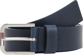 Tommy Jeans Herren Gürtel Austin 3,5 cm Ledergürtel, Blau (Dark Night Navy), 110 cm