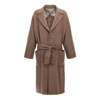 Etro Einreihiger Wollmantel - - Coats - Herren - Beige - S