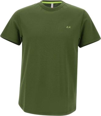 Sun 68 Homme, Tops, Vert, Taille: 2XL T-shirt en piqu&eacute; de coton
