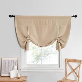 Nicetown Verdunkelungsvorh&auml;nge im Bauernhaus-Stil, K&uuml;chenvorhang, Fensterbehandlungen, Volant f&uuml;r Badezimmer, kleines Fenster, 1 St&uuml;ck, B 132 x L 114,3 cm, Bis