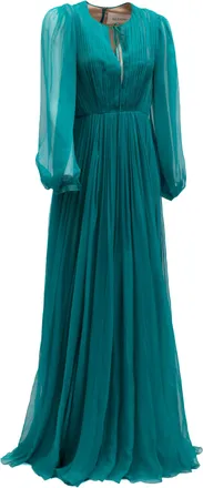 Valentino Garavani Womens Teal Long Cocktail Dress