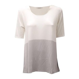 KANGRA Off-White/Silber Viskosetop Hergestellt in Italien - - Blouses & Shirts - Damen - Wei&szlig; - L