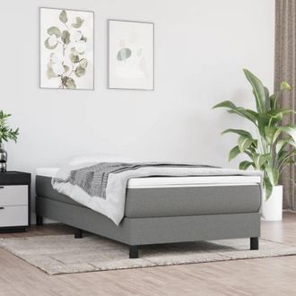 vidaXL Sommier &agrave; lattes de lit Gris fonc&eacute; 90x190 cm Tissu