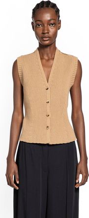 Max Mara WOMAN BEIGE VESTS