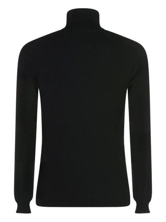 Moncler pull c&ocirc;tel&eacute; &agrave; col roul&eacute; - Noir