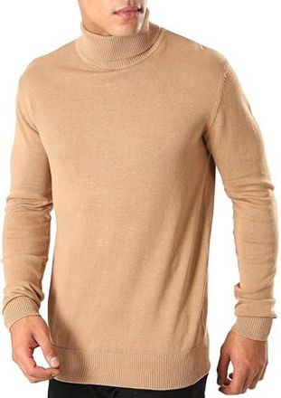 Brave Soul Pull &agrave; col roul&eacute; pour homme, peau, XXL