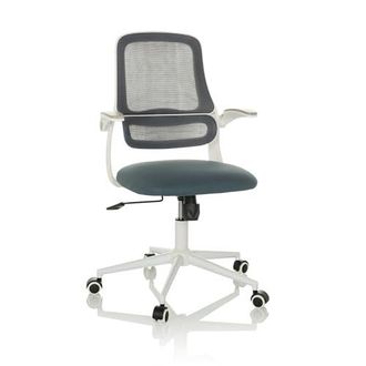 hjh OFFICE Bürostuhl mit klappbaren Armlehnen Miko W ECO Drehstuhl höhenverstellbar, atmungsaktive Rückenlehne, Lendenwirbelstütze, Grau