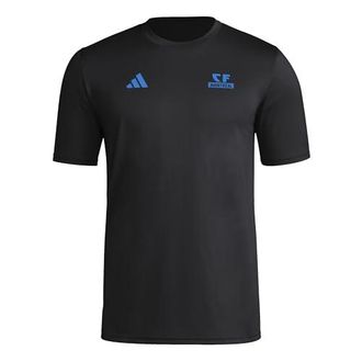 adidas T-Shirt &agrave; Manches Courtes pour Homme CF Montreal Local Warp Pre-Game, Noir/FC Montr&eacute;al, S