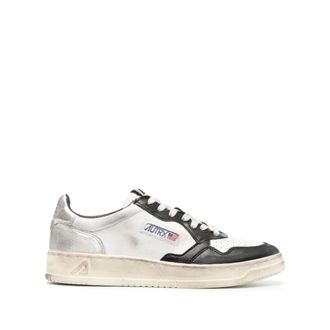 Autry Homme, Chaussures, Blanc, Taille: 43 EU Baskets en Cuir Blanc pour Homme