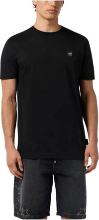 Philipp Plein Homme, Tops, Noir, Taille: L T-Shirt Basique Col Rond