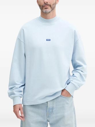 HUGO BOSS sweat en coton à patch logo - Bleu