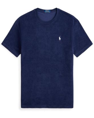 Ralph Lauren Elastisches Frottee-T-Shirt mit kleiner Pony-Stickerei, Classic Fit in