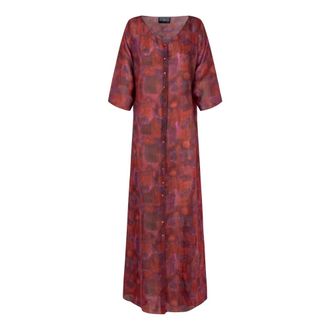Cortana Janis- Kleid aus Ramie Indira-Print - - Dresses - Damen - Rot - L