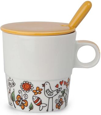 Egan Teekanne aus Porzellan, Elfenbeinfarben, Small