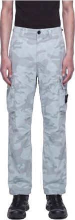 Stone Island Homme, Pantalons, Bleu, Taille: W34 Faded Camo Ripstop-TC Pantalons