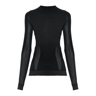 The Attico Oberteil mit transparenten Eins&auml;tzen - - Tops - Damen - Schwarzk - 2XS