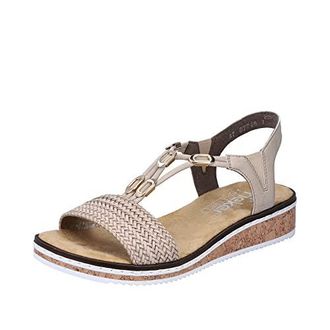 Rieker Sandales V3662 pour femme, beige, 37 EU
