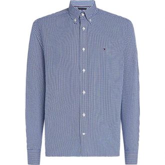 Tommy Hilfiger Kariertes Popeline-Hemd - - Shirts - Herren - Blau - M