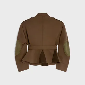 Celine Belted Wool-Blend Jacket - Brown