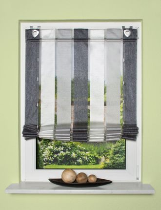 Home Fashion Home fashion Bändchenrollo Längsstreifen, Polyester, Anthrazit, 130 x 100 cm