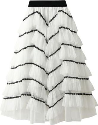 Generic Jupe en Velours Marron Cargo Fendue Fluide Parachute Transparente Boutonnée and Gainante Intégrée Ecru 50 Volants Dessus Solde Large Pailletée Mariniè