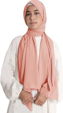 Lina & Lily Foulard Hijab Femme Musulmane en Soie de M&eacute;dine (Saumon)
