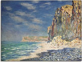 Artland Wanddeko Leinwand Bilder Wandbild 60x45 cm Landschaften Meer Wellen Strand Steilk&uuml;ste bei F&eacute;camp 1881 Impressionismus Claude Monet T6OU