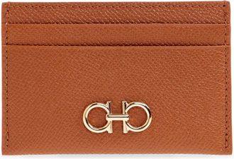 Ferragamo Femme, Accessoires, Brun, Taille: ONE Size Porte-cartes en cuir