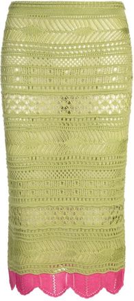 Roberto Cavalli Femme, Jupes, Vert, Taille: 40 FR Wqm305 Ma018 Midi Skirt