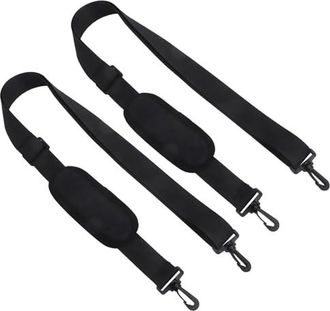 TOPBATHY 2 Pi&egrave;ces Sangle &Eacute;paule R&eacute;glable avec Coussinet Rempla&ccedil;ant Bandouli&egrave;re Sac &agrave; Dos Ordinateur Sac de Voyage Noir Nylon Multifonctionnelle