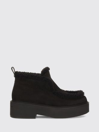 Gianvito Rossi Wildleder-Stiefeletten mit Shearling-Futter und Plateau-Sohle