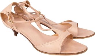 Herm&egrave;s Ring - Hermes Pink Leather String Sandals (36,5) - Gr. ONE SIZE - in Rot - f&uuml;r Damen