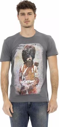 Trussardi Homme, Tops, Gris, Taille: 2XL T-shirt Homme en Coton Gris