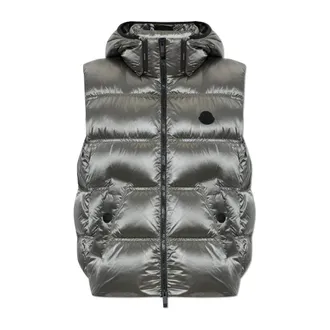 Moncler Fluidite Kapuzenweste aus Daunen - - Jackets - Damen - Grau - M