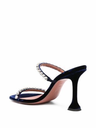Amina Muaddi Gigi Sandal - Navy
