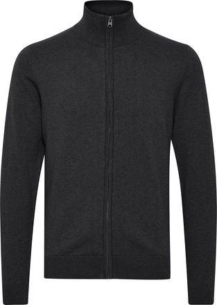 11 Project Melker Herren Strickjacke Cardigan Feinstrick mit hochabschließendem Kragen aus 100% Baumwolle, Größe:XXL, Farbe:Charcoal Mix (200278)