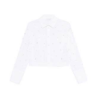 Liu Jo Femme, Blouses et Chemises, Blanc, Taille: 38 FR Camicia decorazione