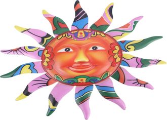 Cabilock Metall Wanddekoration Sonnenförmiges Kunsthandwerk Hängender Schmuck Für Garten Metall Wandornament Für Innen Und Außenbereich Für Haus Und Geschäft