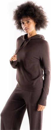 Hinnominate Hinnominate, Femme, Pulls, Brun, Taille: 40 FR Maille Raglan &agrave; Capuche