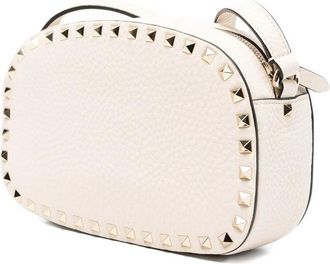 Valentino Garavani Studded Calf Leather Crossbody Bag - White