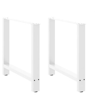 tidyard Gecheer Esstischbeine, 2 STK. 70x(72-73) cm wei&szlig; pulverbeschichteter Stahl mit verstellbaren Nivellierf&uuml;&szlig;en, f&uuml;r Esstisch oder Schreibtisch