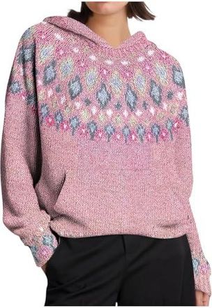 Generic Welt Shop V&ecirc;tements Tricot&eacute;s Chaud &Eacute;l&eacute;gant Imprim&eacute; Sweatshirts Mode avec &Eacute;paules Coud&eacute;es Pull avec Pull Color&eacute; Femme, Orange, XXL